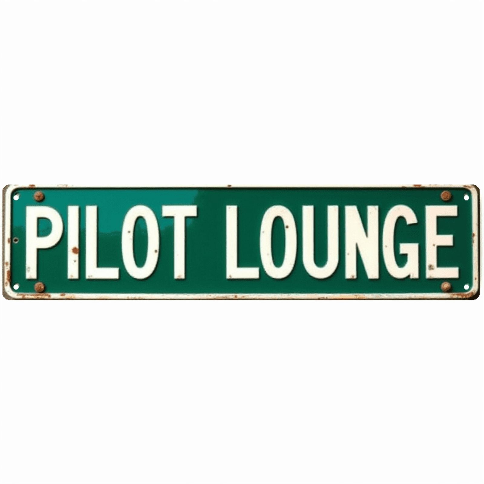 "Pilot Lounge" Tin Sign - 16x4 Inches Aviation Decor for Wall, Ideal ...