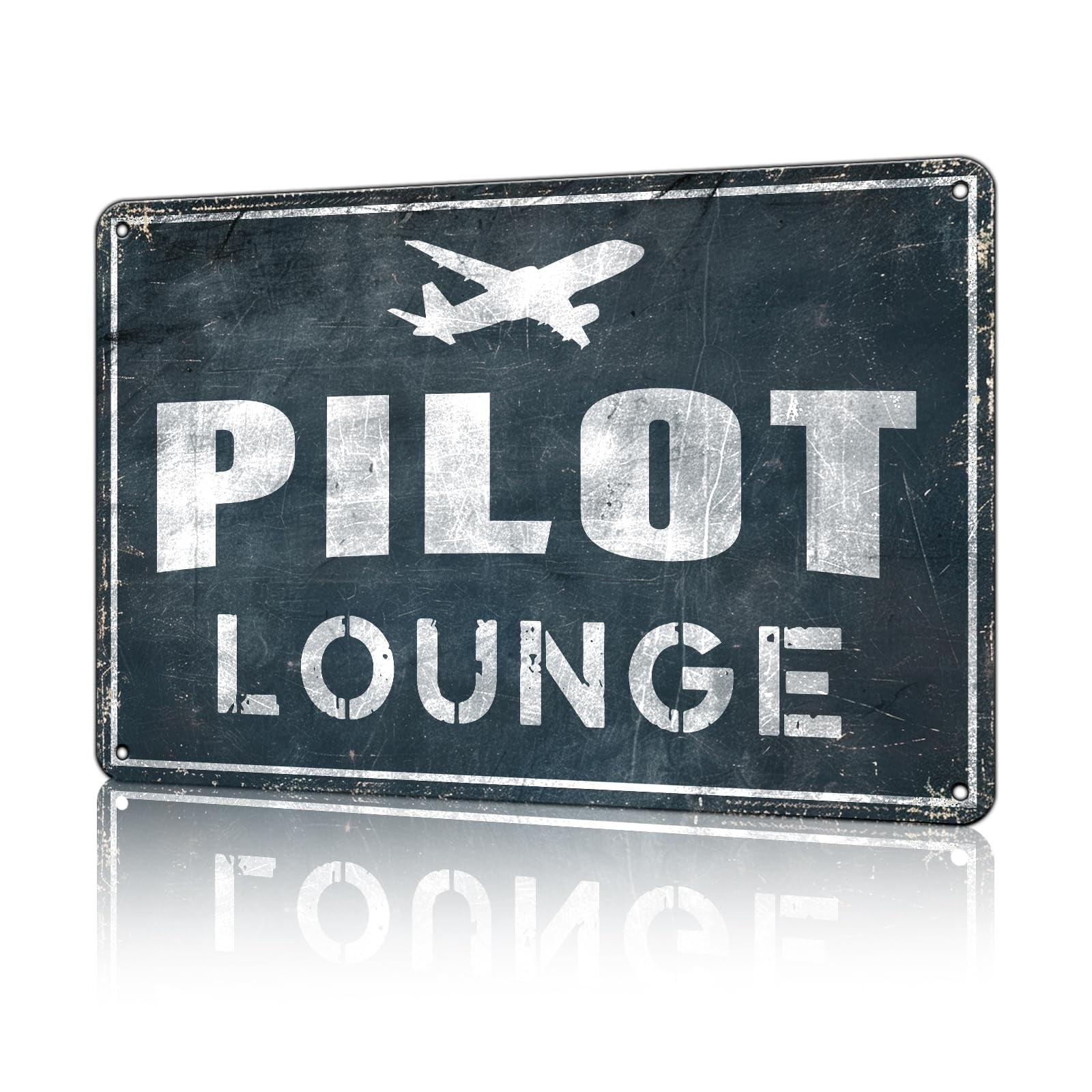 Pilot Lounge Vintage Tin Sign Aviation Airplane Or Plane Hangar Metal ...