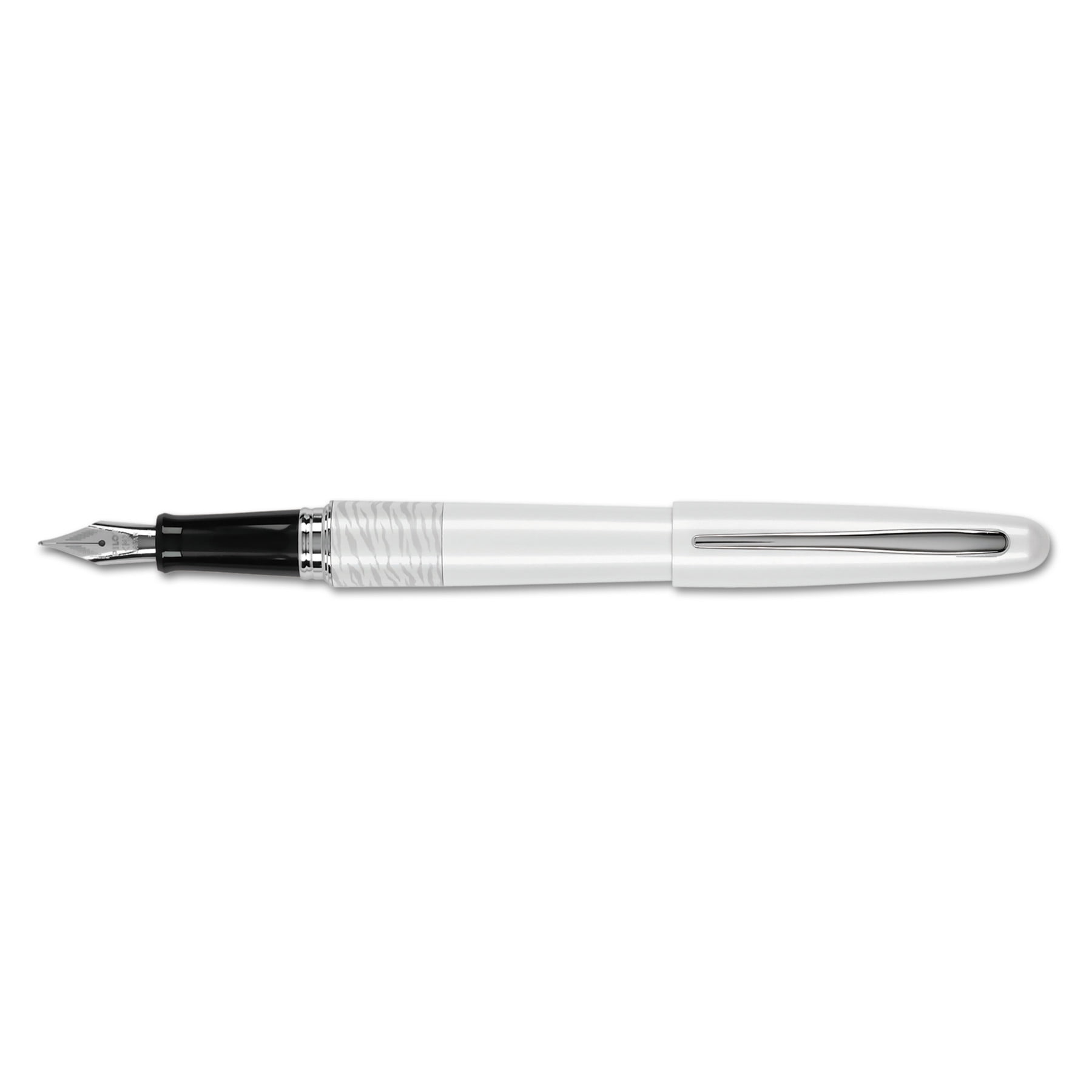 MR Animal Collection Fountain Pen, Black Ink, White Tiger Print Barrel ...