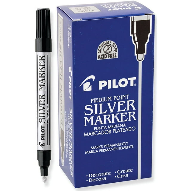 Pilot Metallic Permanent Marker, Medium, Silver - Walmart.com