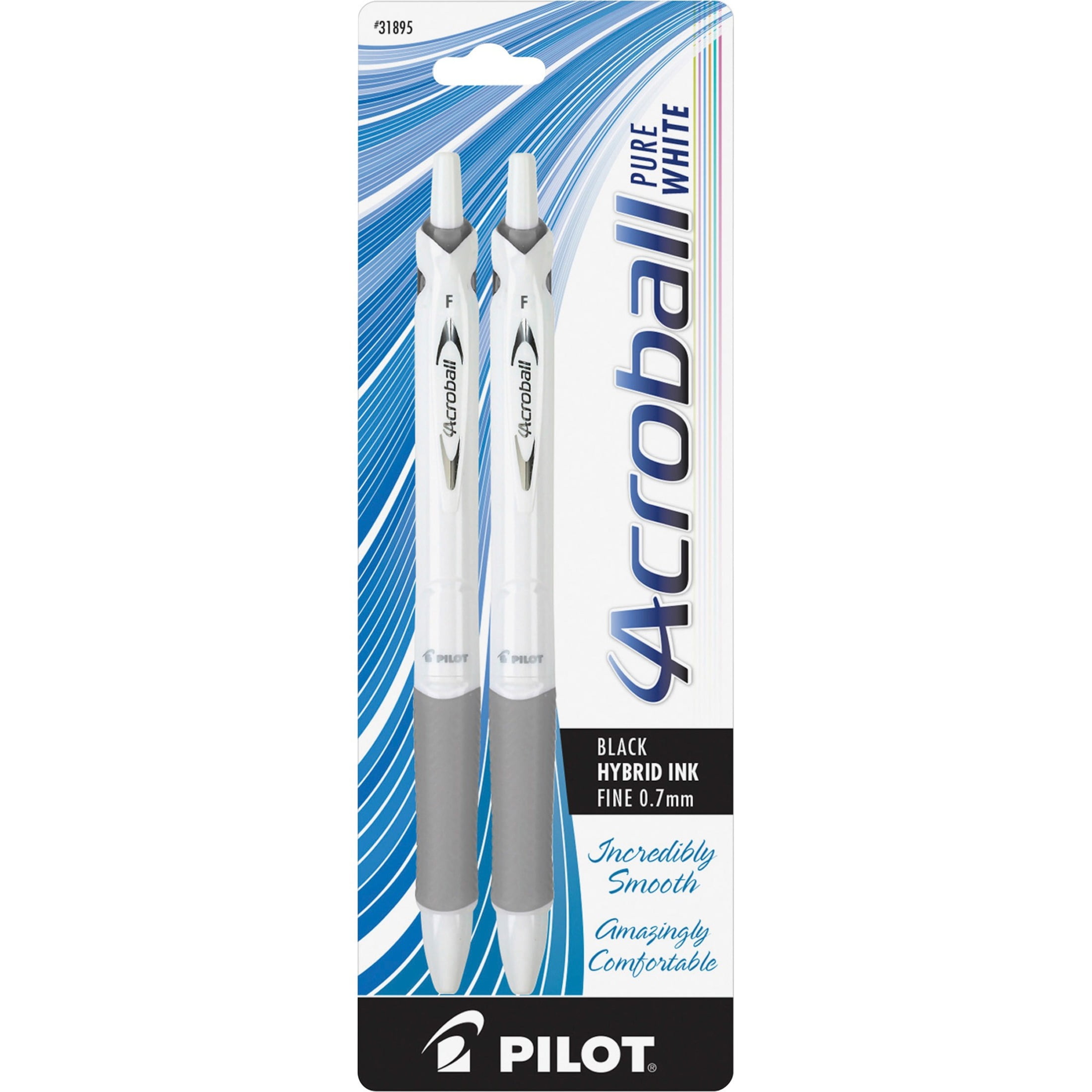 Pilot Acroball Retractable Ballpoint Pens, Fine Point 0.7mm, Black Ink ...