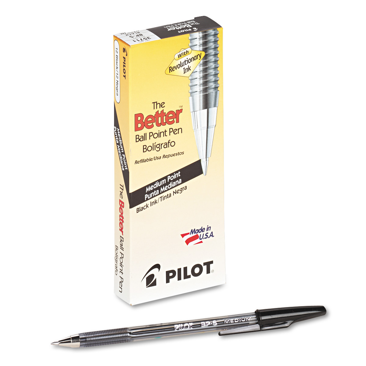 Pilot, PIL35711, Better BP-S Ball Stick Pens, 12 / Dozen - Walmart.com