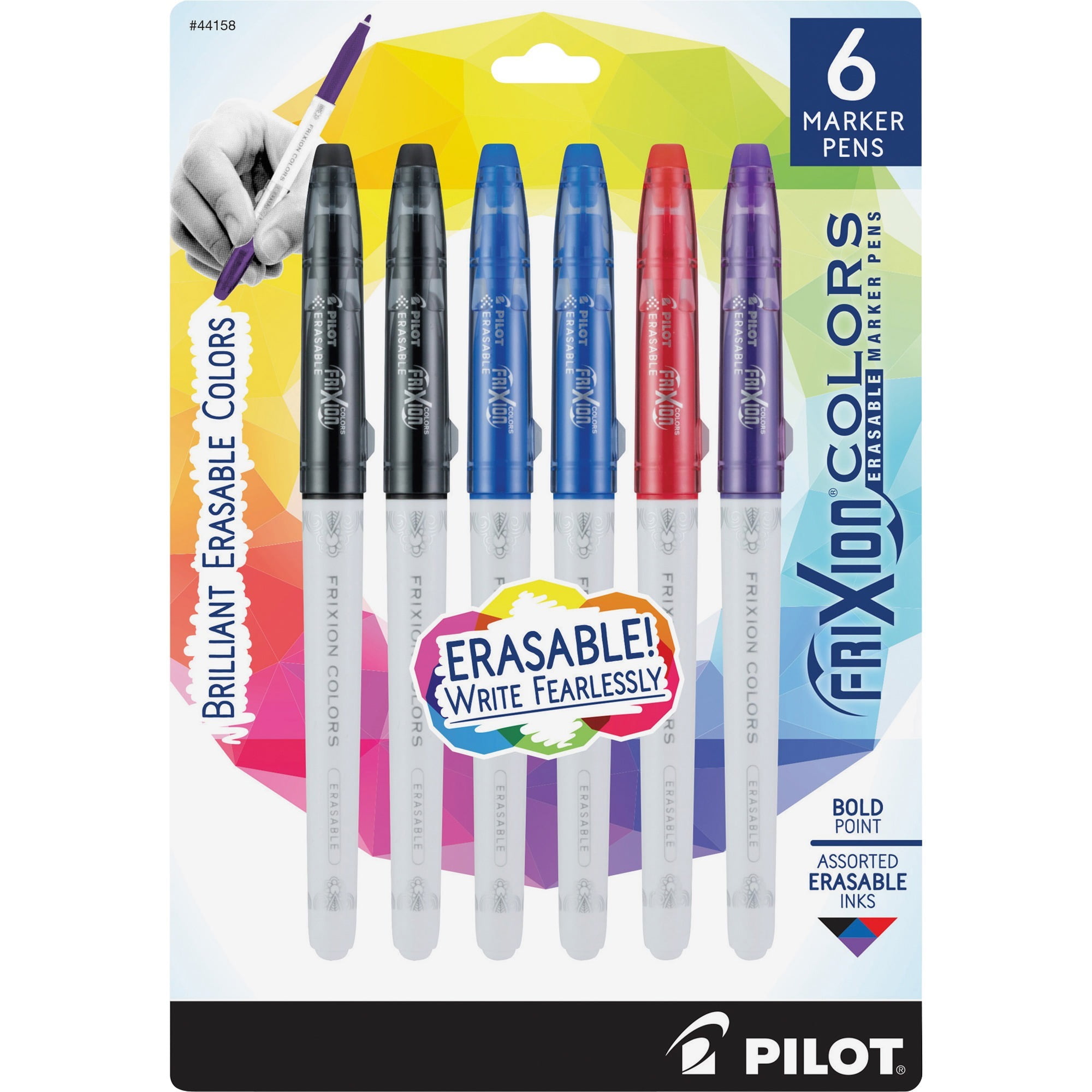 Pilot, PIL44158, FriXion Colors Erasable Marker Pens, 6 / Pack ...