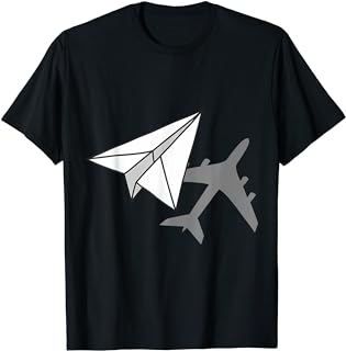 Pilot Paper Airplane Aviator Airman Airwoman Flying Plane T-Shirt ...