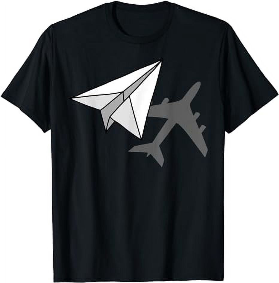 Pilot Paper Airplane Aviator Airman Airwoman Flying Plane T-Shirt ...