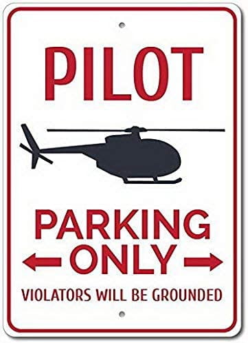 Pilot Parking Metal Signs Vintage Tin Sign Poster Plaque Home Deocr ...