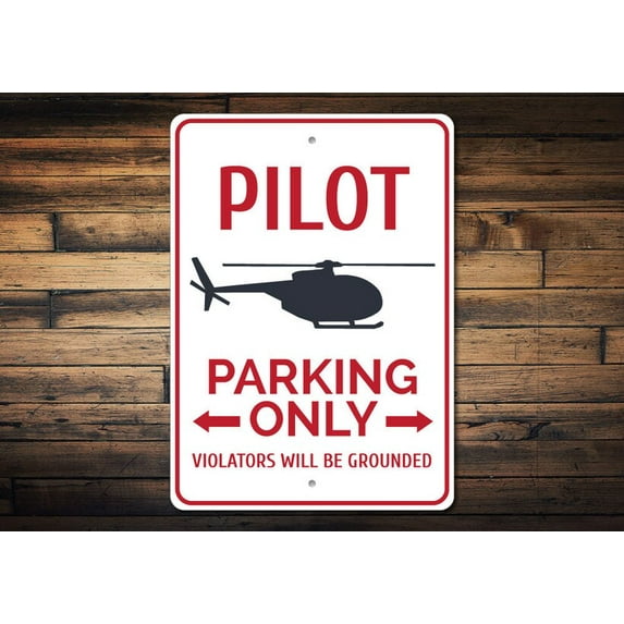 Pilot Parking Sign Pilot Gift Pilot Decor Pilot Sign Helicopter Decor ...