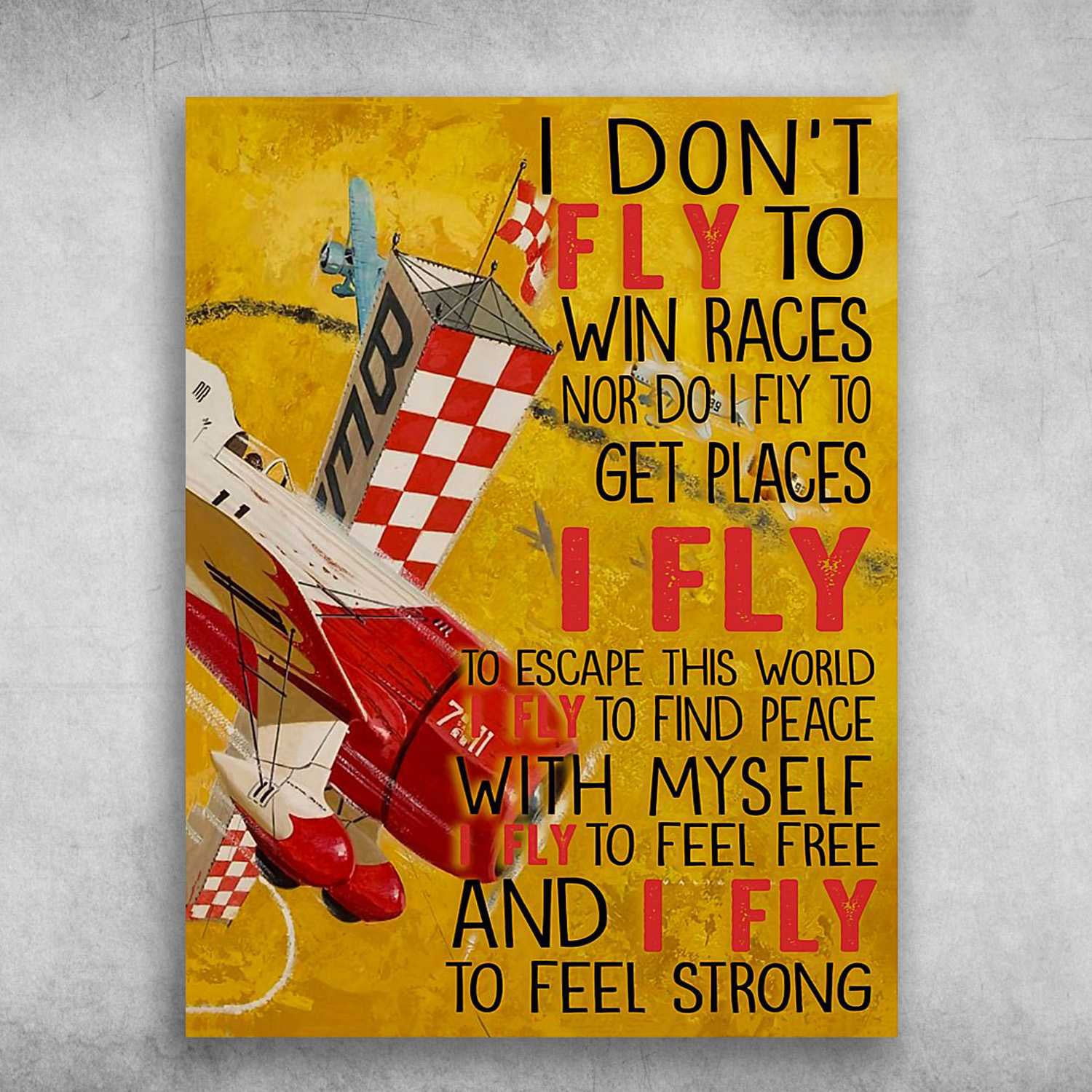 Pilot Poster, Pilot Lover - I Don't Fly To Win Races, Nor I Fly To Get ...