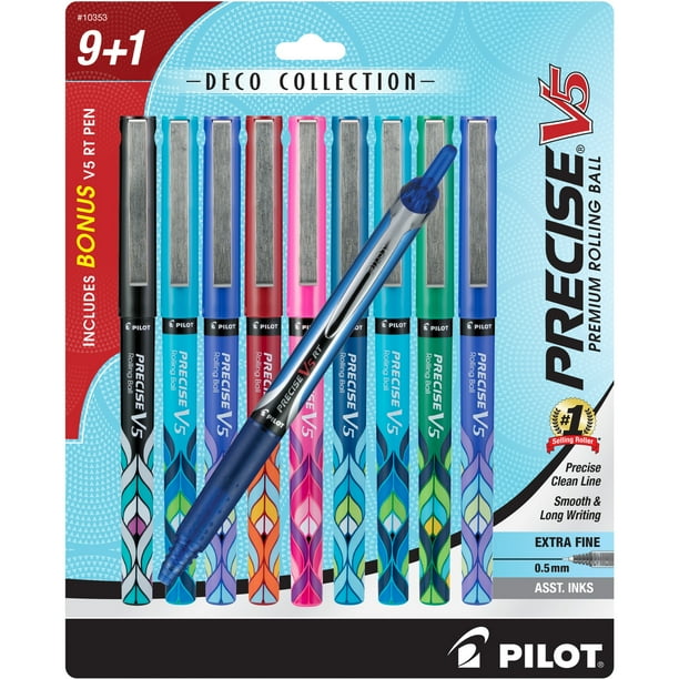 Pilot Precise V5 Deco Collection Pens, Extra Fine Point, Asst, 9 Pack ...
