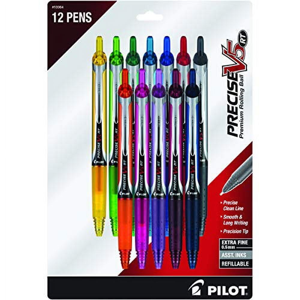 Pilot, Precise V5 RT Refillable & Retractable Rolling Ball Pens, Extra ...