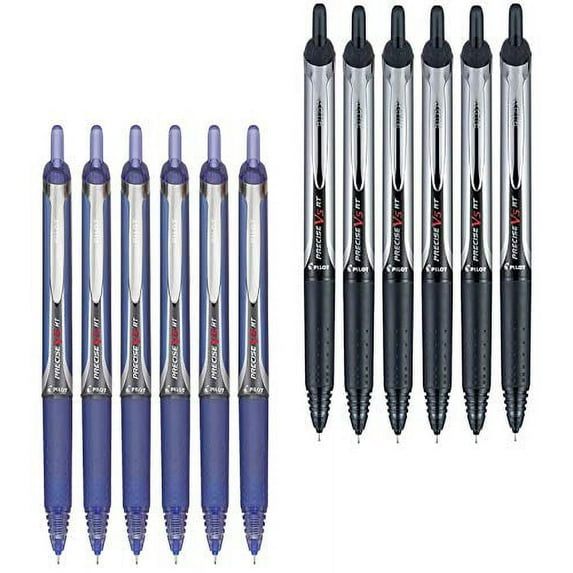 Pilot V5 RT Retractable Pens, Extra Fine, 12-Pack (6 Black, 6 Blue ...