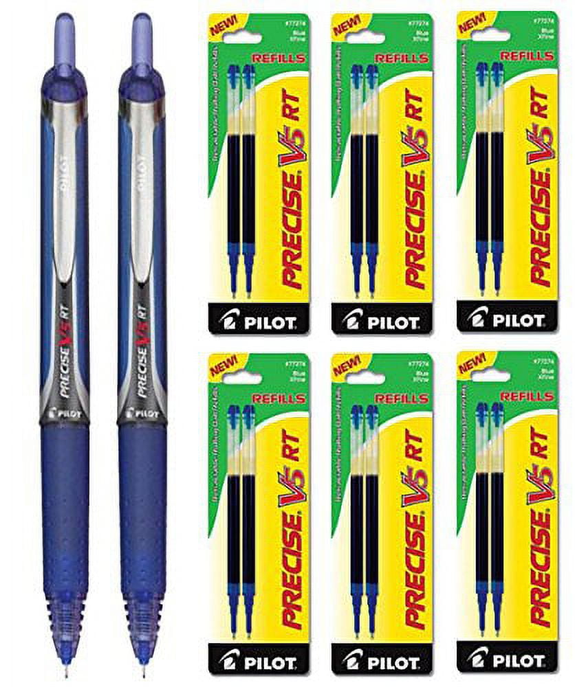Pilot Precise V5 RT Rolling Ball Pens, Extra Fine Point, Blue Ink, 2 ...