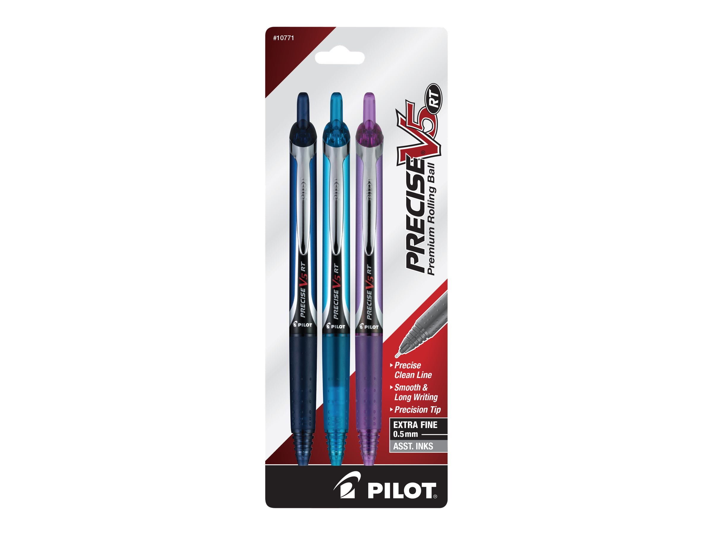 Pilot Precise V5 Retractable Rolling Ball with Liquid Ink in Navy ...