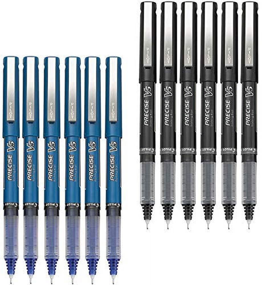 Pilot Precise V5 Stick Rolling Ball Pens, Extra Fine Point, 6 Black, 6 ...