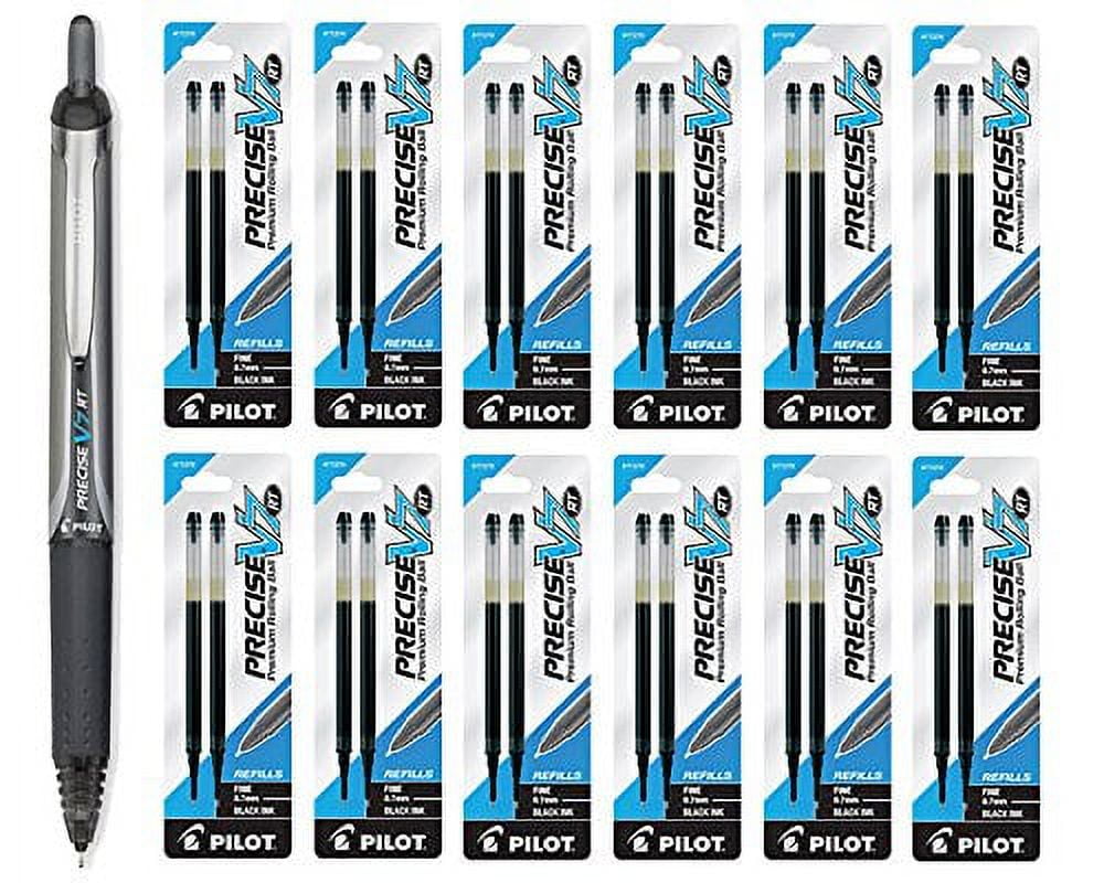 Pilot Precise V7 RT Rolling Ball, Fine Point, Black Ink 1 Pen & 12 ...