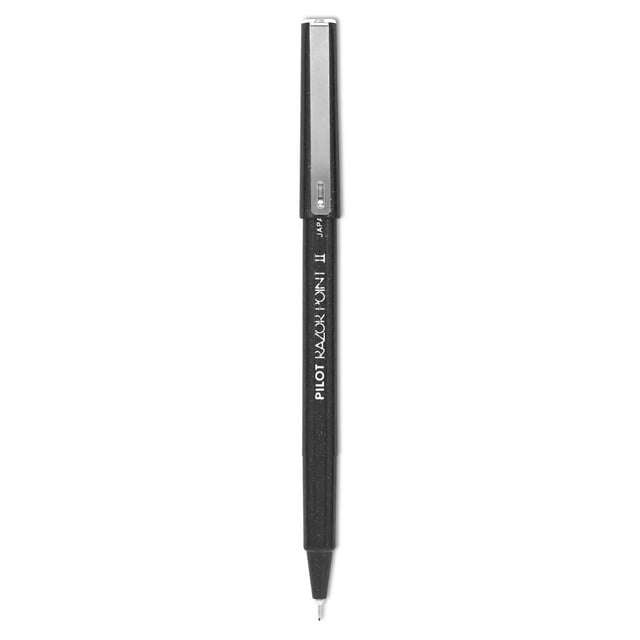 Pilot Razor Point II Super Fine Marker Pen, Black Ink, .2mm, Dozen ...