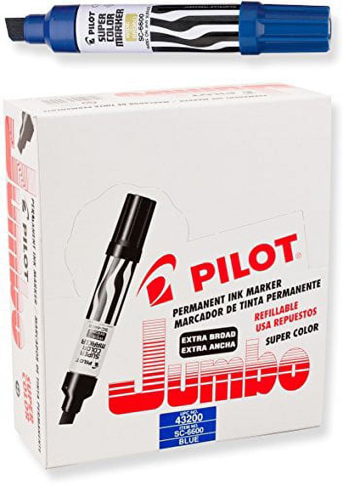 Pilot SC-6600 Jumbo Refillable Permanent Super Color Marker, Wide/Broad ...