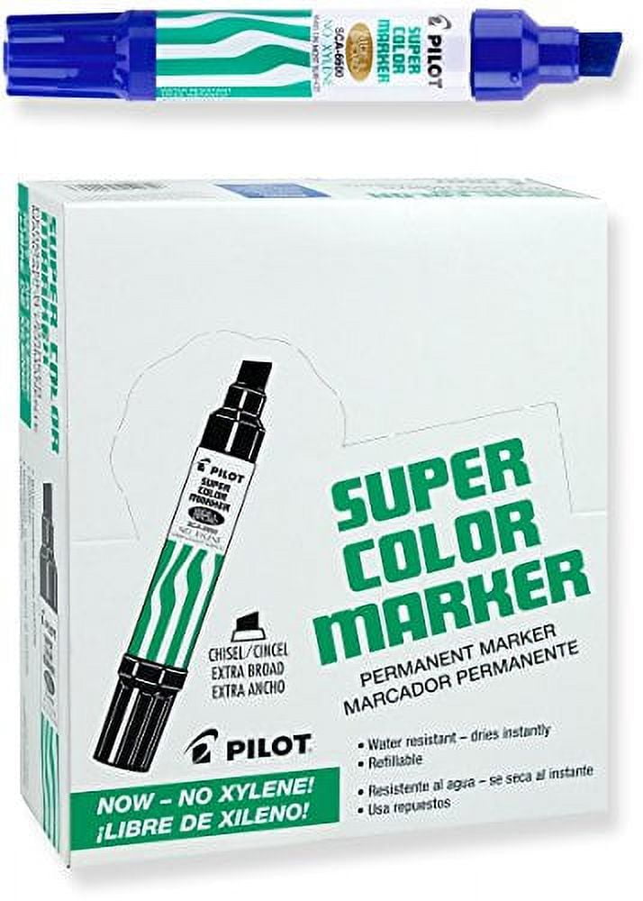 Pilot Super Color Jumbo Permanent Markers, Extra Wide Chisel Point ...