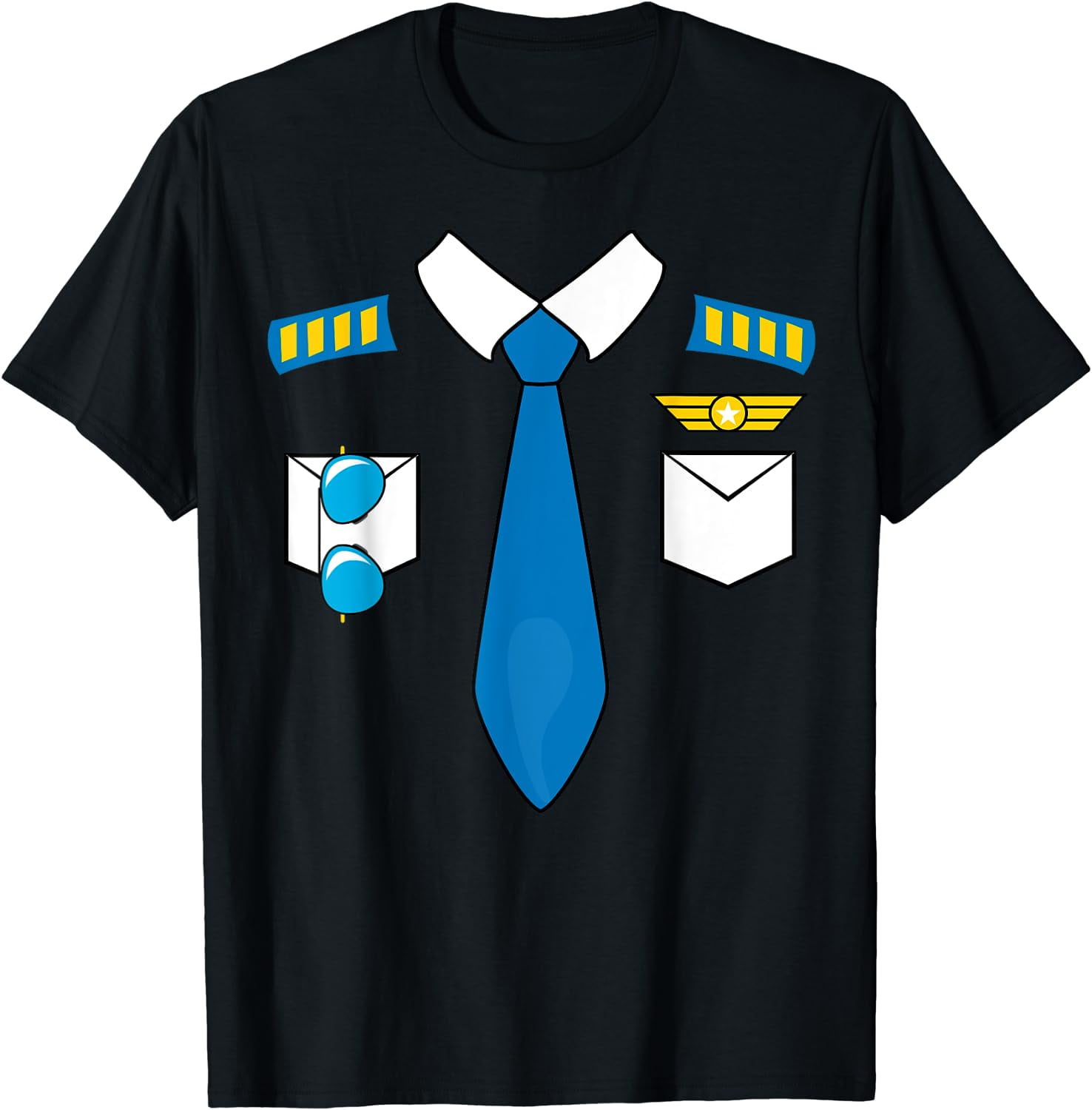 Pilot Uniform Costume Airplane Aviator Aviation Halloween T-Shirt ...
