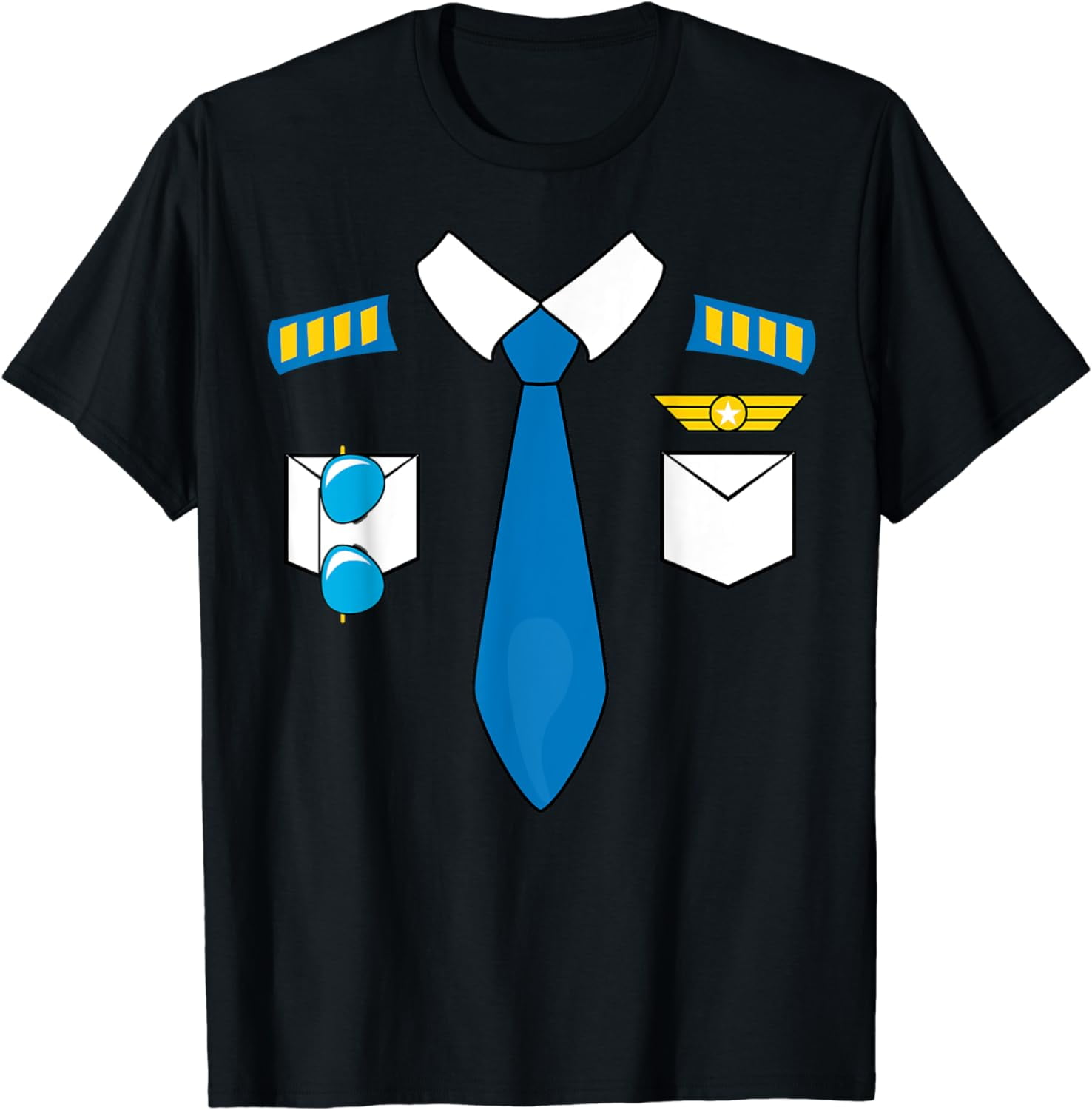 Pilot Uniform Costume Airplane Aviator Aviation Halloween T-Shirt ...