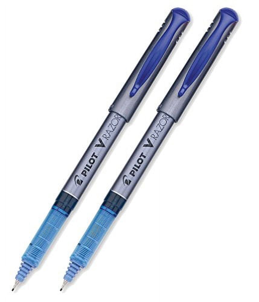 Pilot V Razor Point Liquid Ink Marker Pen Extra Fine Point, Blue 2-PACK ...
