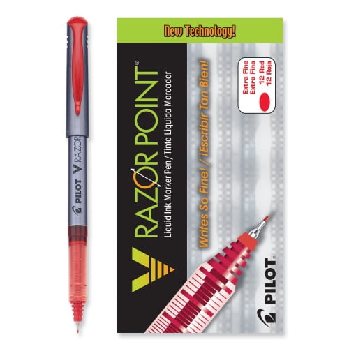 Pilot V Razor Point Liquid Ink Porous Point Pen, Stick, Extra-Fine 0.5 ...