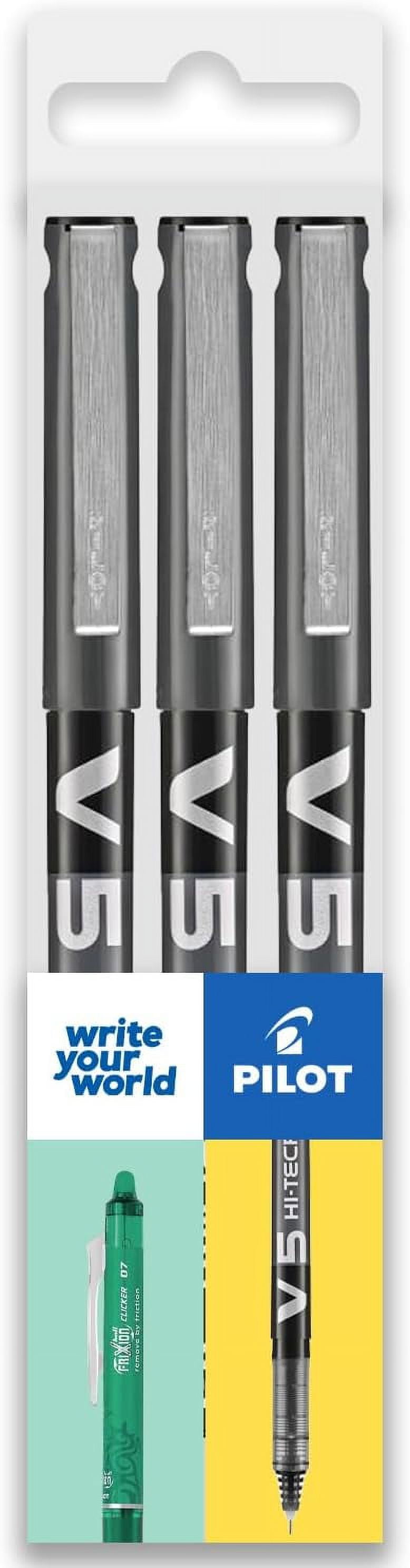 Pilot V5 Hi-Tecpoint Rollerball Pen - Fine 0.5mm Nib - Black Ink ...