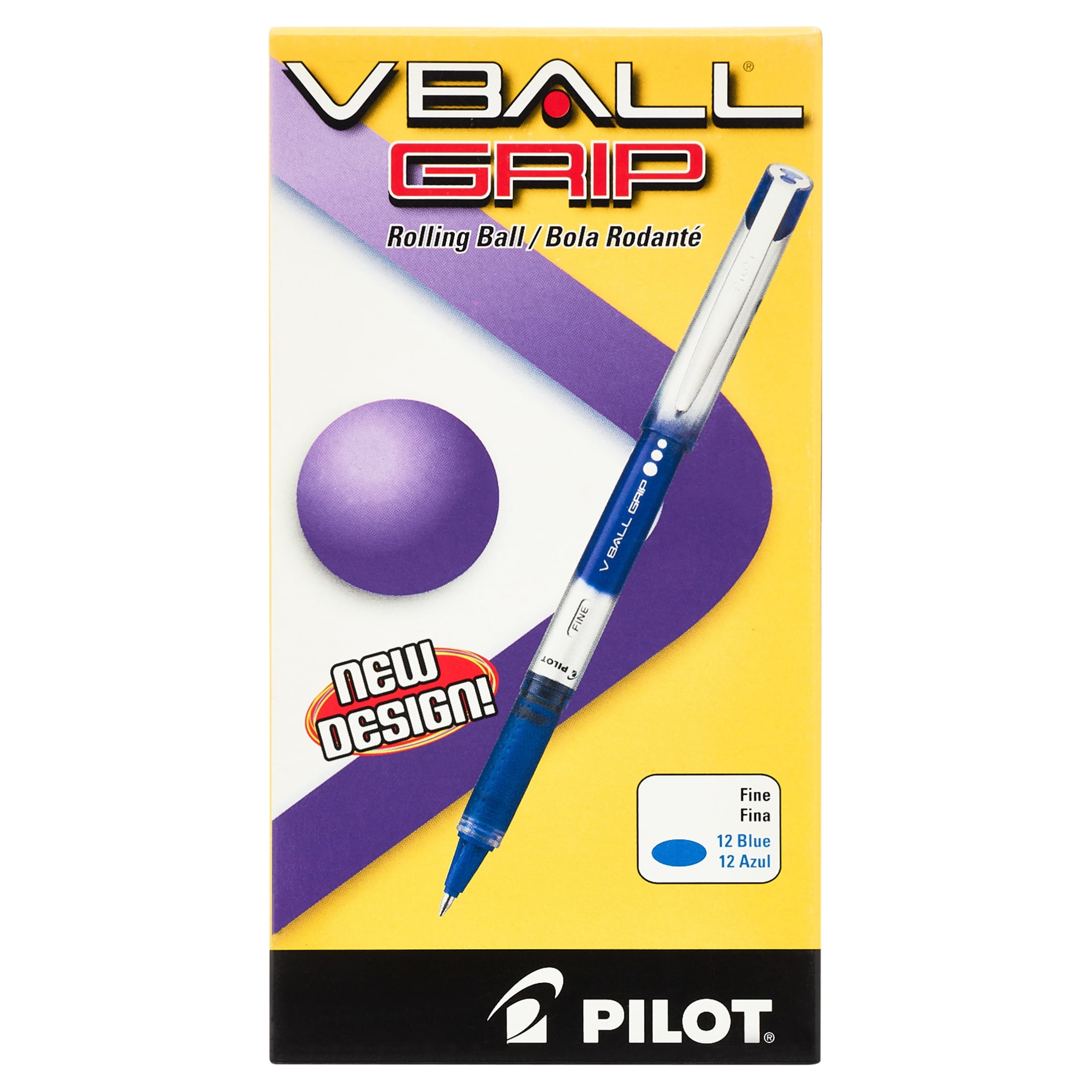 Pilot, PIL35571DZ, VBall Grip Liquid Ink Rollerball Pens, 1 Dozen ...