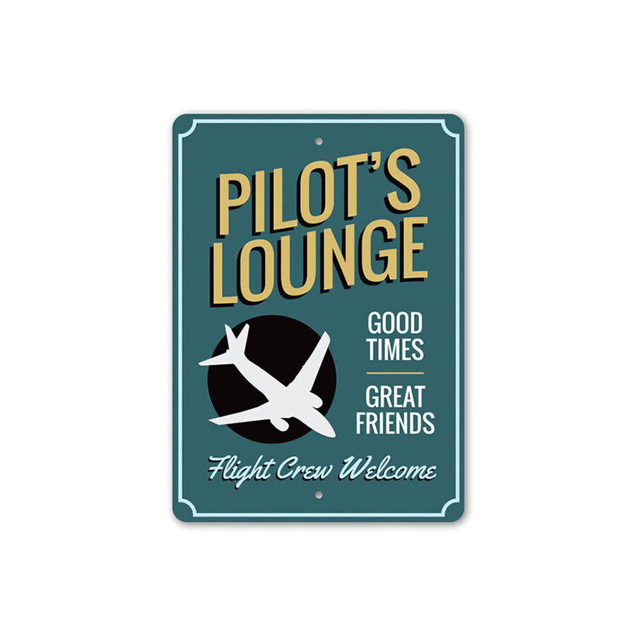 Pilot's Lounge Welcome Sign Pilot Sign Aviation Sign Hangar Sign Size ...