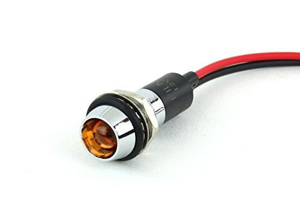 PilotLights 12 Volt DC Pilot Light, 12mm Panel Indicator Light - Yellow ...