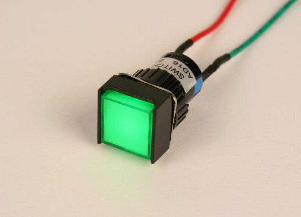 PilotLights 12 Volt DC Pilot Light, 17mm Square Panel Indicator Light ...
