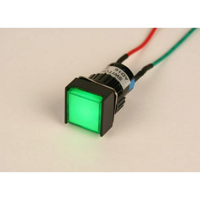 PilotLights 12 Volt DC Pilot Light, 17mm Square Panel Indicator Light ...