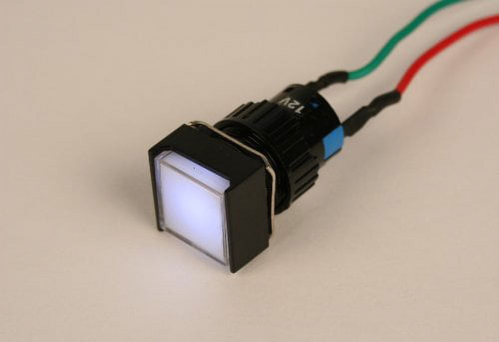 PilotLights 12 Volt DC Pilot Light, 17mm Square Panel Indicator Light ...