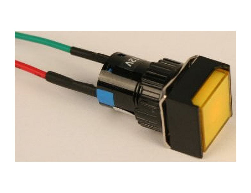 PilotLights 12 Volt DC Pilot Light, 17mm Square Panel Indicator Light ...