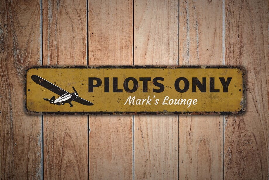Pilots Only Sign Vintage Style Sign Pilots Only Decor Pilots Only ...