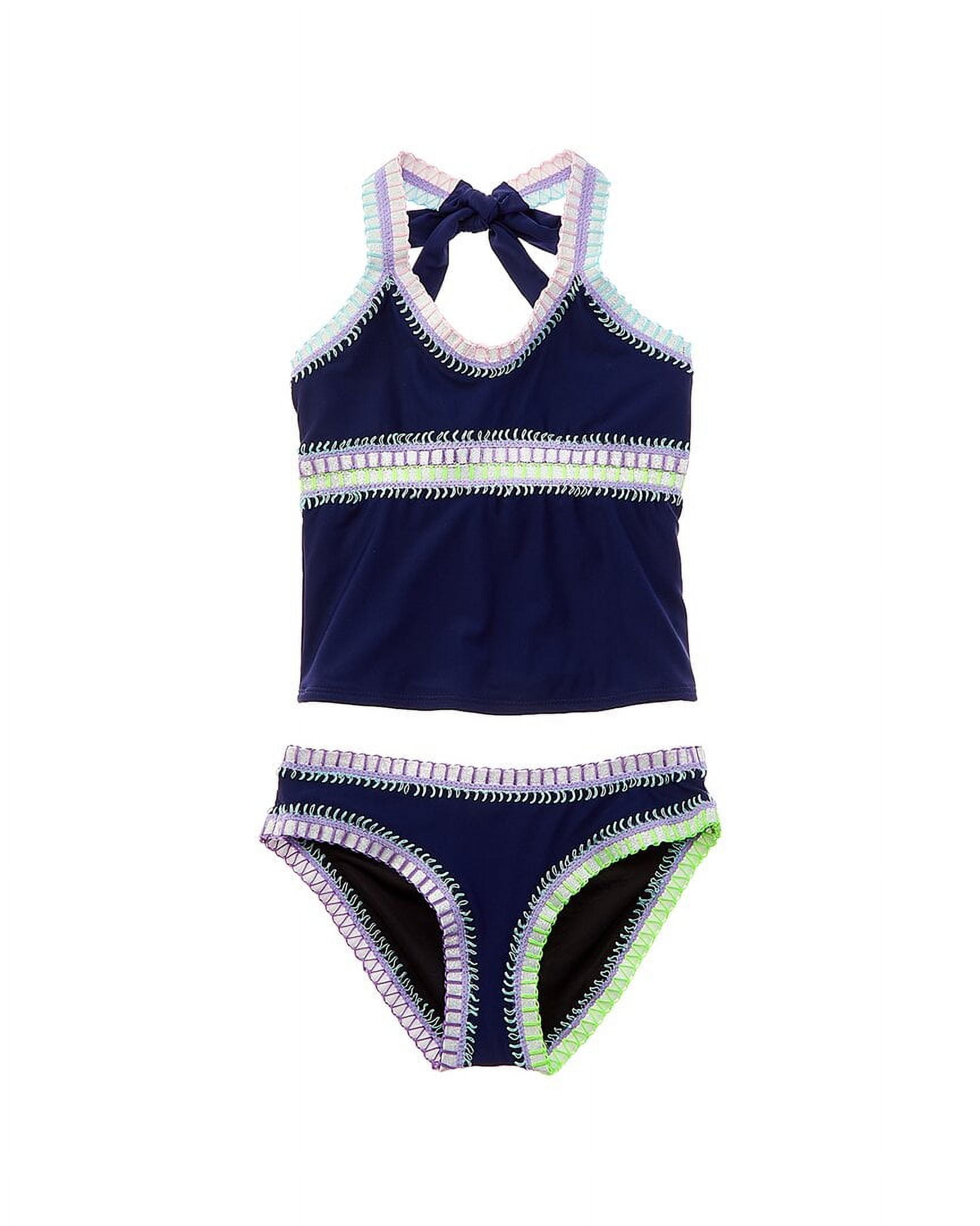 PilyQ girls 2pc Rainbow Embroidered Tankini Set, 2, Blue - Walmart.com
