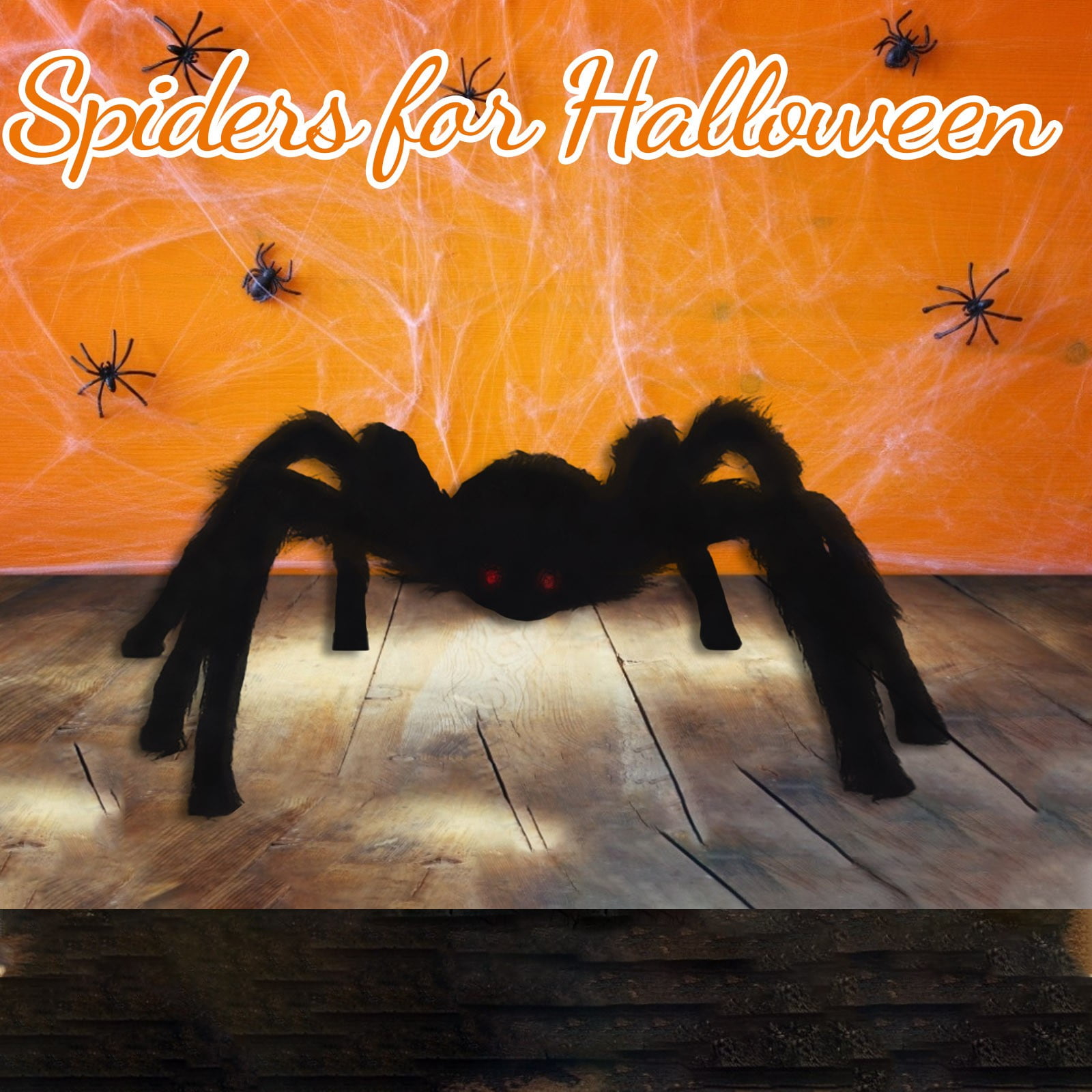 Pimelu Halloween Realistic Hairy Spiders Set Spider Web Halloween