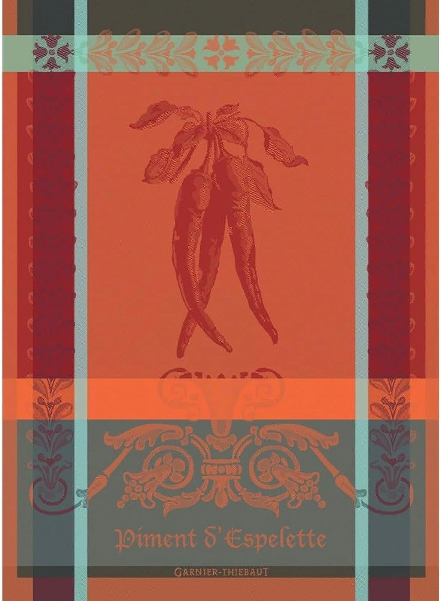 Piment D'Espelette Epices French Jacquard Kitchen Towel 22"x30", 100% ...