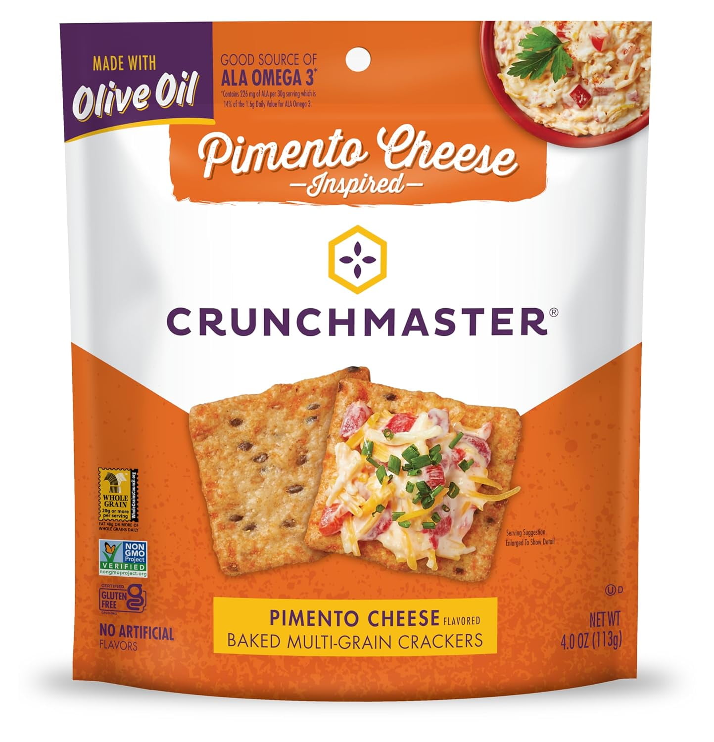 Crunchmaster, Pimento Cheese Crackers, 4.0 oz, Savory & Sweet - Walmart.com