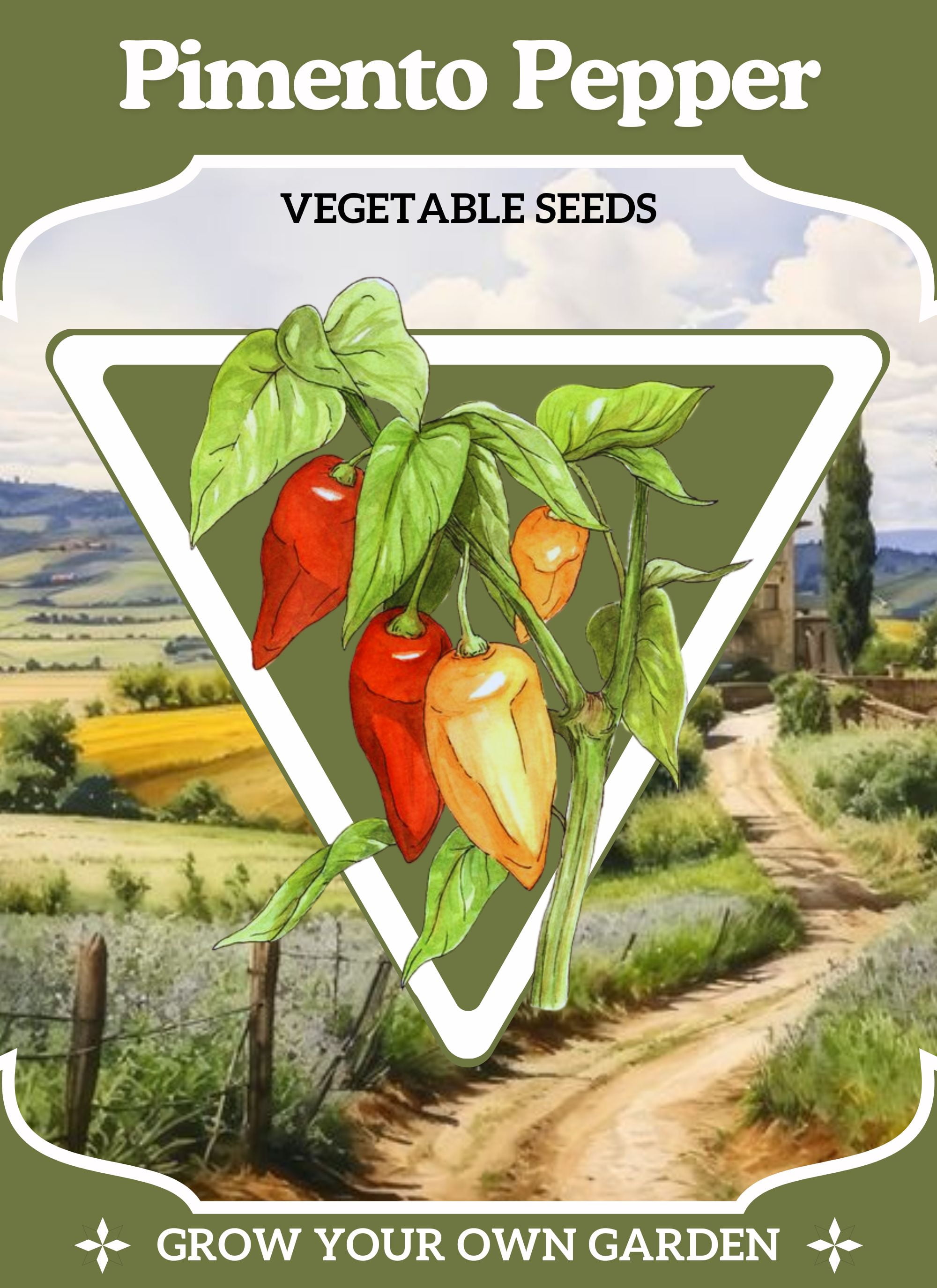 Pimento Pepper Vegetable (200 Seeds) | Organic | Non-GMO | Gardening ...