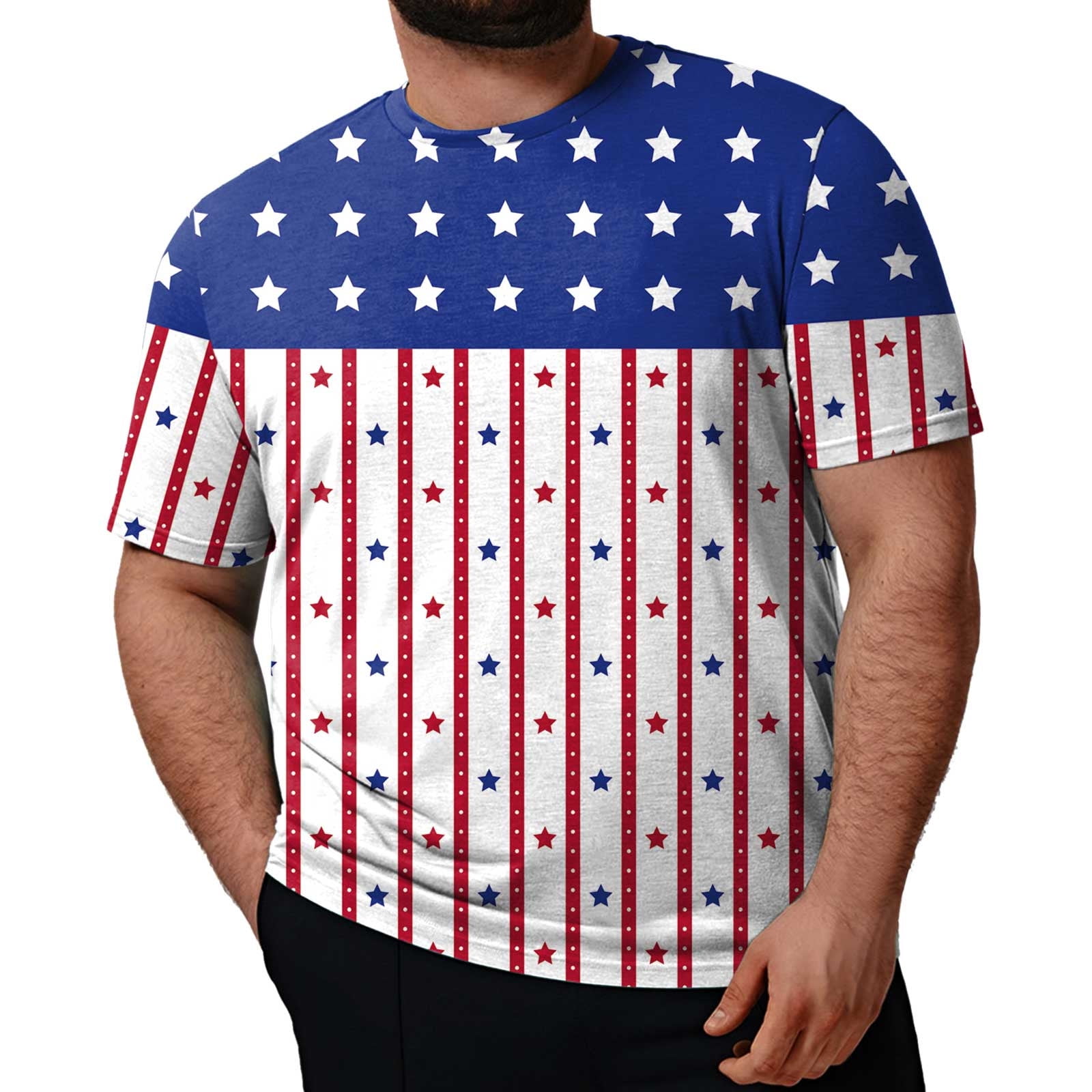 Pimfylm American 4th of July T-Shirt for Mens Short Sleeve USA Patriotic American Flag Shirts ...