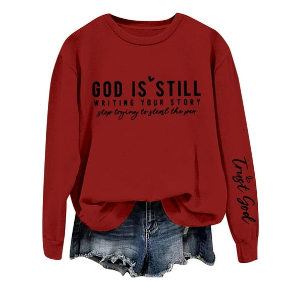 Pimfylm Letter Print Sweatshirt for Women:Sweatshirts Crewneck Oversized Pullover Tops Red, XXL ...