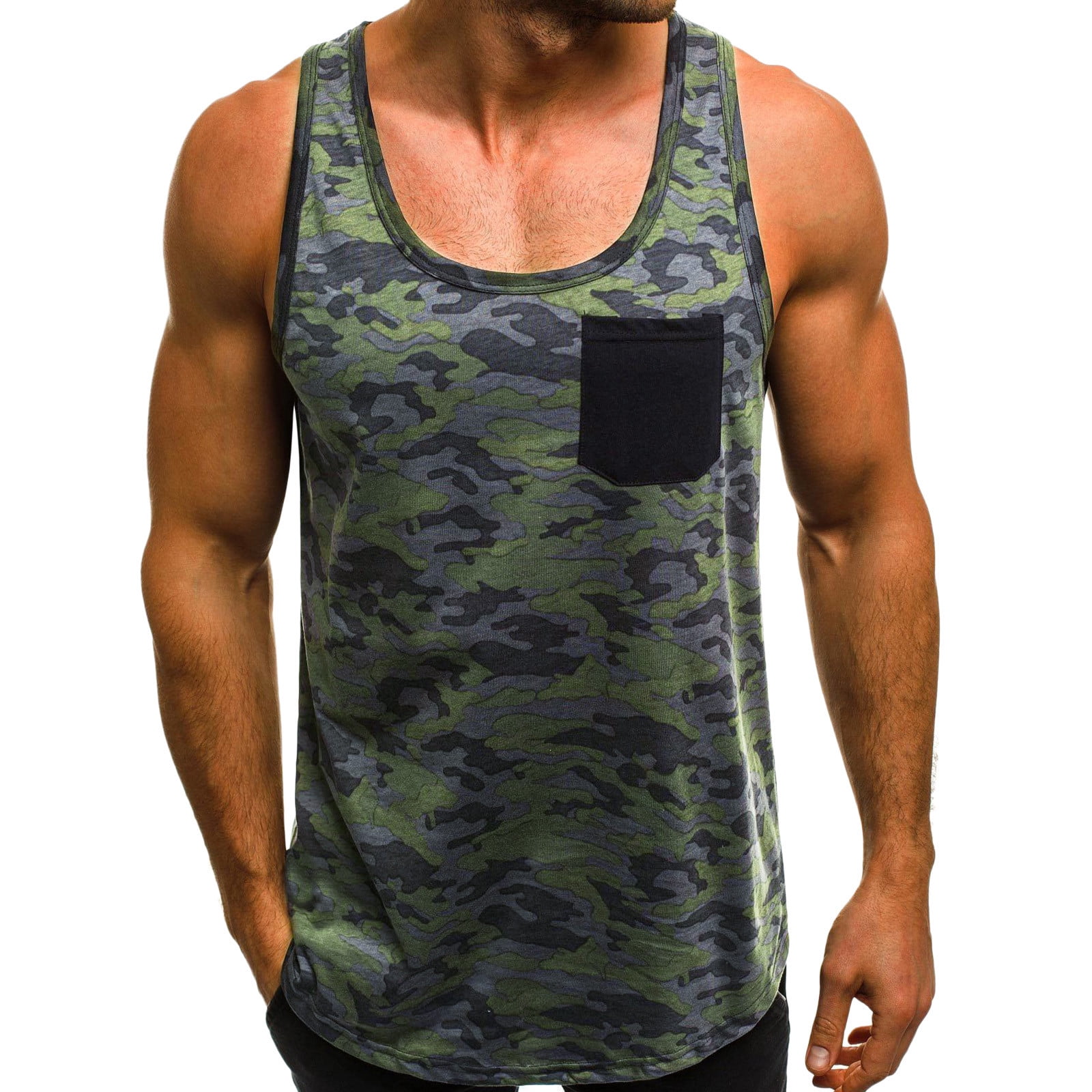 Pimfylm Long Tank Tops For Men Men's Big Green Large - Walmart.com