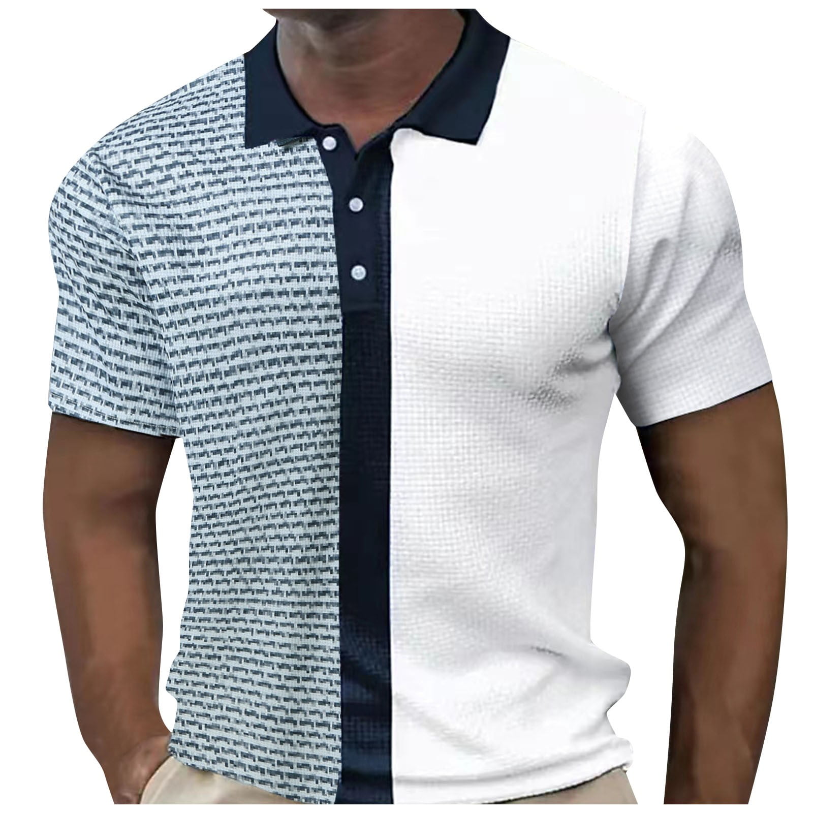 Pimfylm Mens Polo Polo Shirt Men's Big and Tall Big Light Blue Large ...