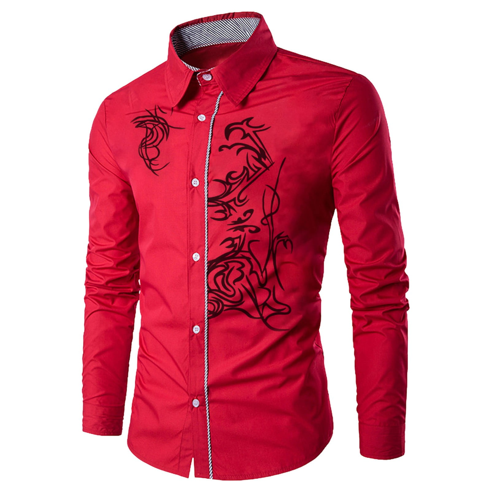 Pimfylm Oversized Button Down Shirts For Men Men's Urban Stylish Casual ...