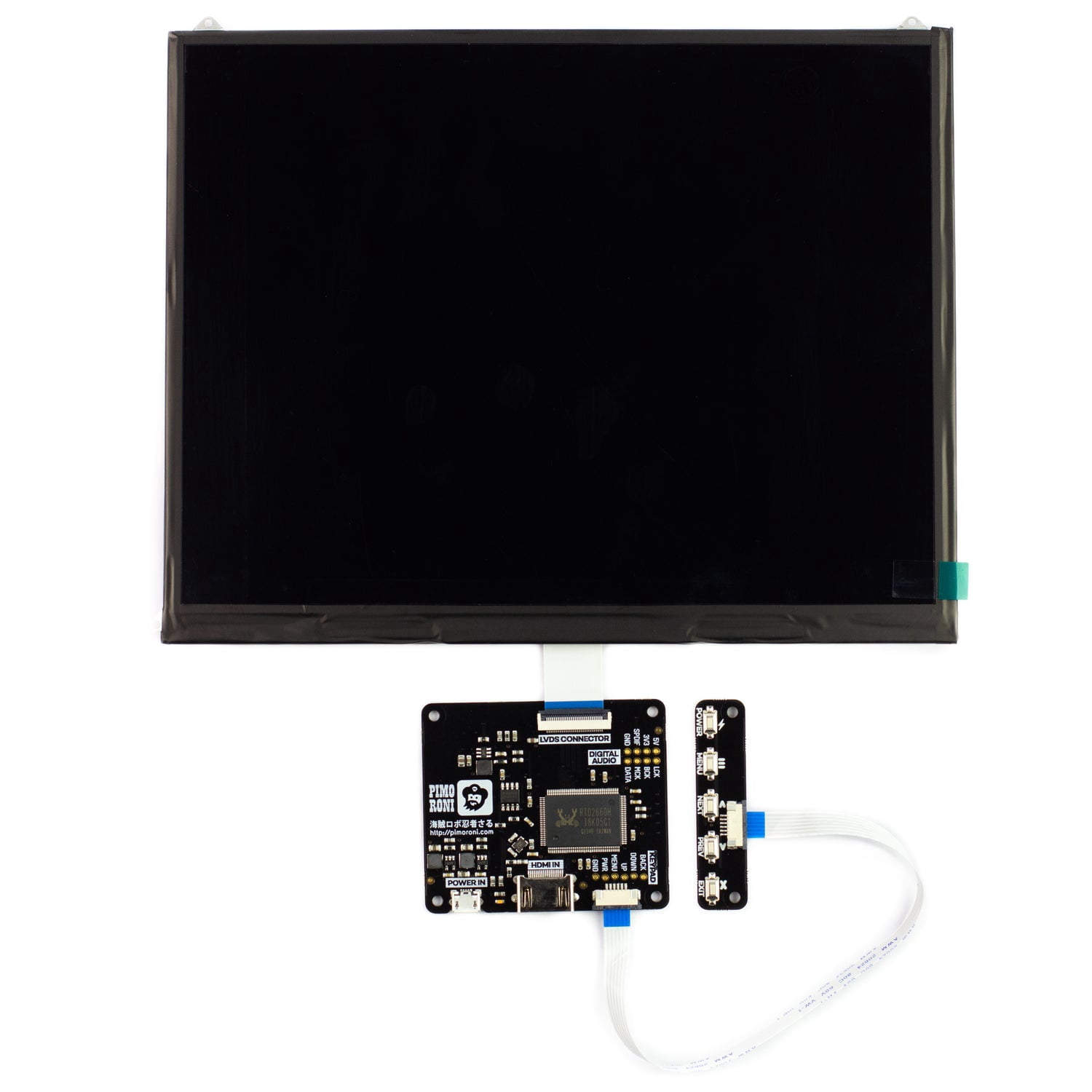 Pimoroni PIM431 HDMI 10" LCD Screen Kit (1024x768) HDMI 10" LCD Screen ...
