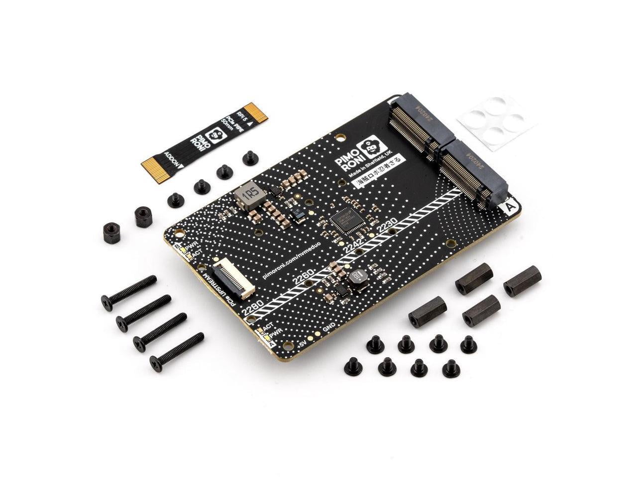 Pimoroni PIM704 NVMe Base Duo for Raspberry Pi 5 M.2 HAT PCIe Extension ...