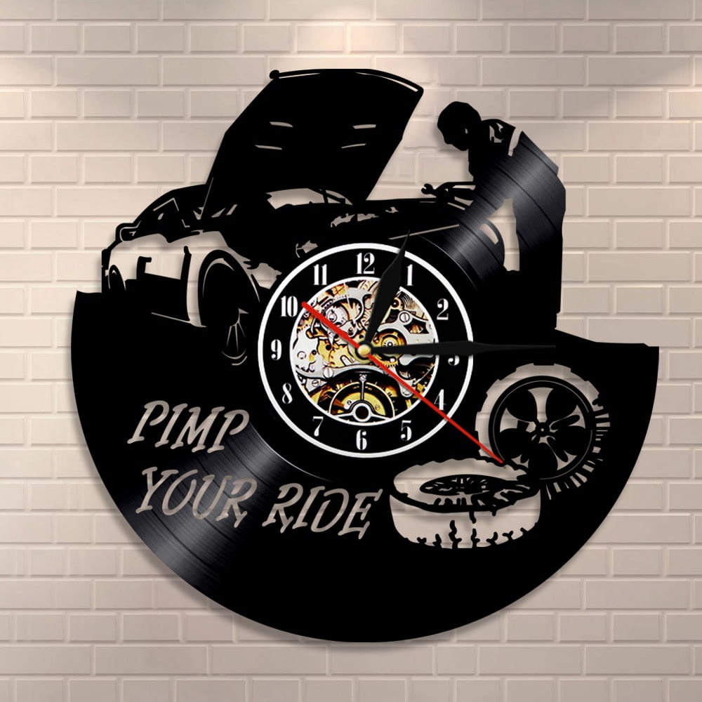 Pimp Your Ride Quote Motto Sign Wall Art Modern Clock Vinyl Record Wall ...