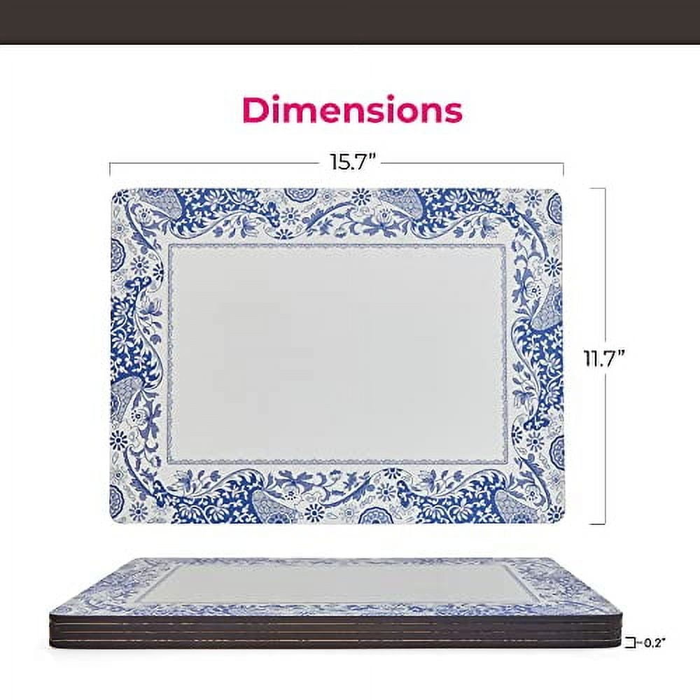 Pimpernel Blue Italian Brocato Collection Placemats | Set of 4 | Heat ...