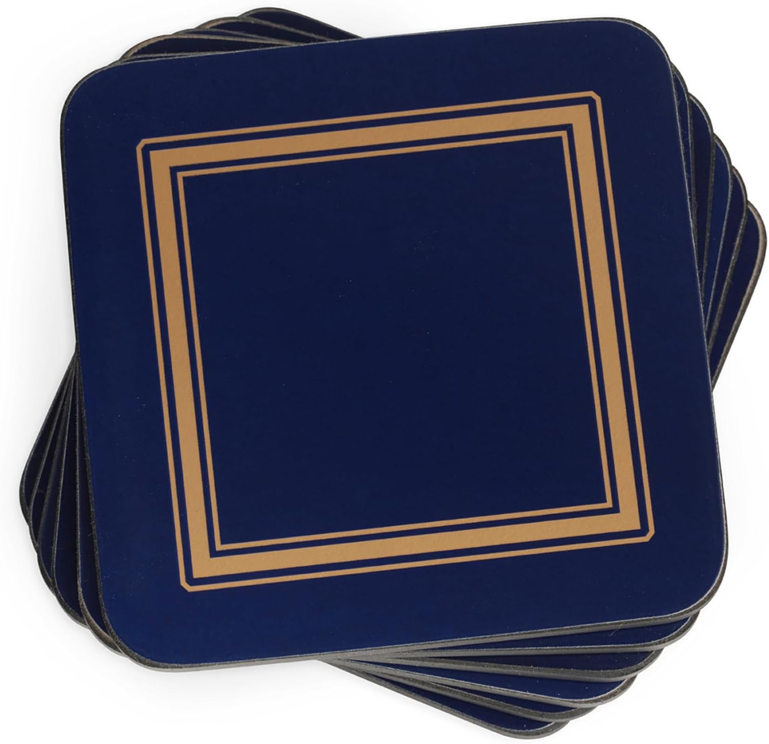 Pimpernel Classic Midnight Blue Coasters - Set of 6 Patterned Leather ...